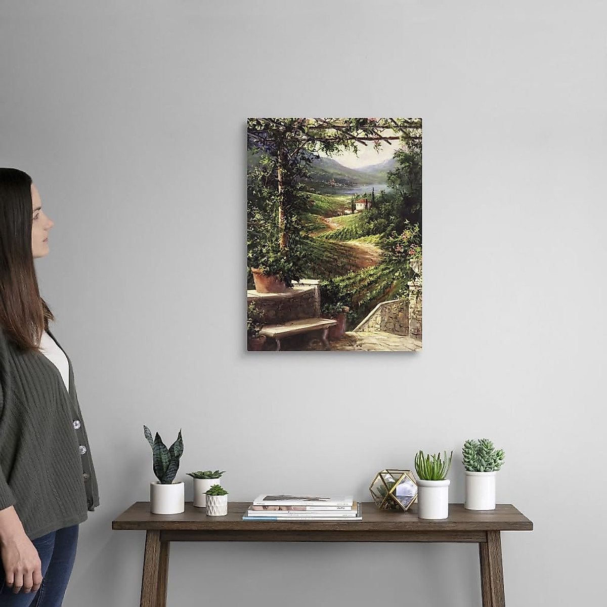 CANVAS ON DEMAND Chianti Vineyard Canvas Wall Art Print by Art Fronckowiak, Home Decor, Europe Artwork, Nature Artwork, 18"x24"