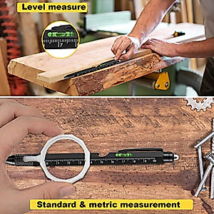 YouOKLight Multi tool pen set,gift tool pen,multitool pen for men,9 in 1 pen multitool,ruler(Metric,Imperial),screwdriver(flat,cross),bottle opener,level gauge,stylus,LED flashlight,ball point pen.
