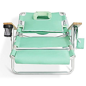 Ostrich Deluxe Padded 3 N 1 Lightweight Portable Adjustable Outdoor Folding Reclining Chair for Lawn Beach Lake Camping Lounge with Footrest, Teal