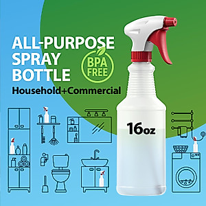 Bar5F Spray Bottle (16oz/2Pack) - Spray bottles for Cleaning Solutions, Wide Chemical Compatibility, FBA-Free, Garden, Grill, BBQ, Adjustable Nozzle