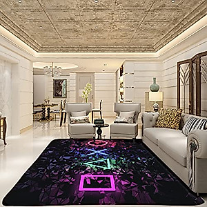 3D Gamer Carpet Decor Large Game Area Rugs Game Printed Living Room Mat Bedroom Gaming Rug for Boys Room Home Non-Slip Crystal Floor Polyester Mat 80x60in