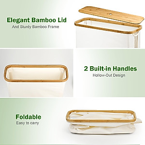 Toilet Paper Basket, Bamboo Toilet Paper Storage - The Ultimate Bathroom Organizer with Bamboo Lid, Large Toilet Paper Holder for up to 9 Mega Rolls, Toilet Paper Storage Cabinet for Bathroom