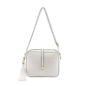 Small Crossbody Bags for Women White Purse Cross Body Handbags Stylish Designer Purses Evening Bag Vagan Leather Shoulder Bag with Tassel