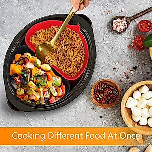 Silicone Slow Cooker Liners, Slow Cooker Divider Liner fit 6 QT Pot, Crock-pot Liners Insert for Most 6 Quart Pot, Reusable/Dishwasher Safe/Cooking Liner(3 pcs Black)