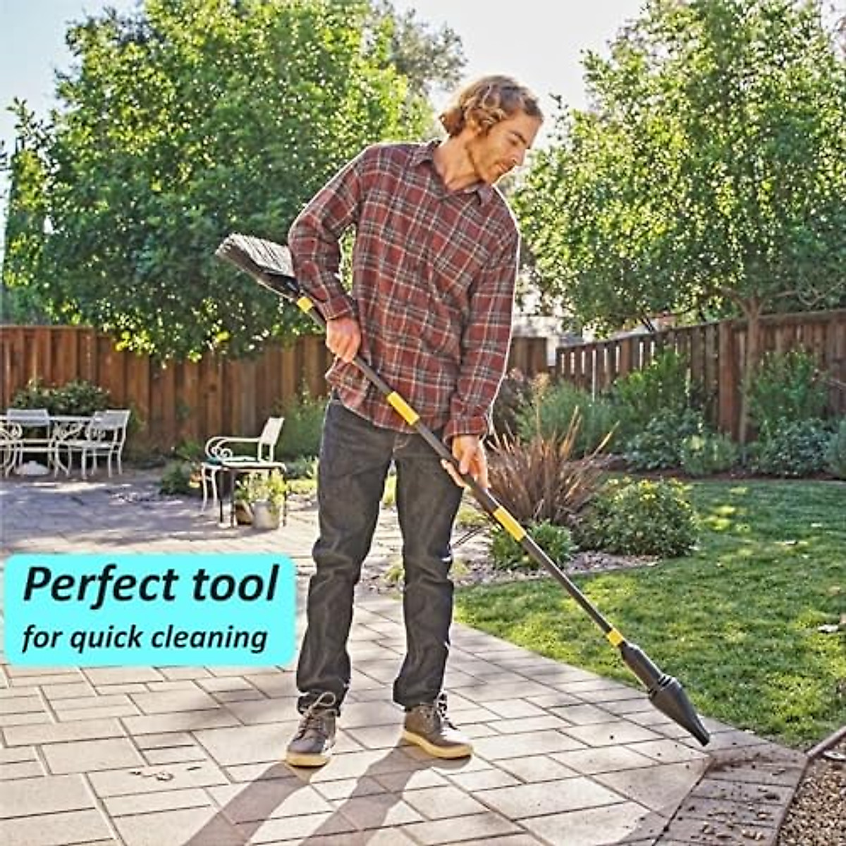 Aerobroom Outdoor Broom with Built-in Lightweight Rechargeable Cordless Leaf Blower | Collapsible Broom for RV, Camping, Deck, Patio or Balcony