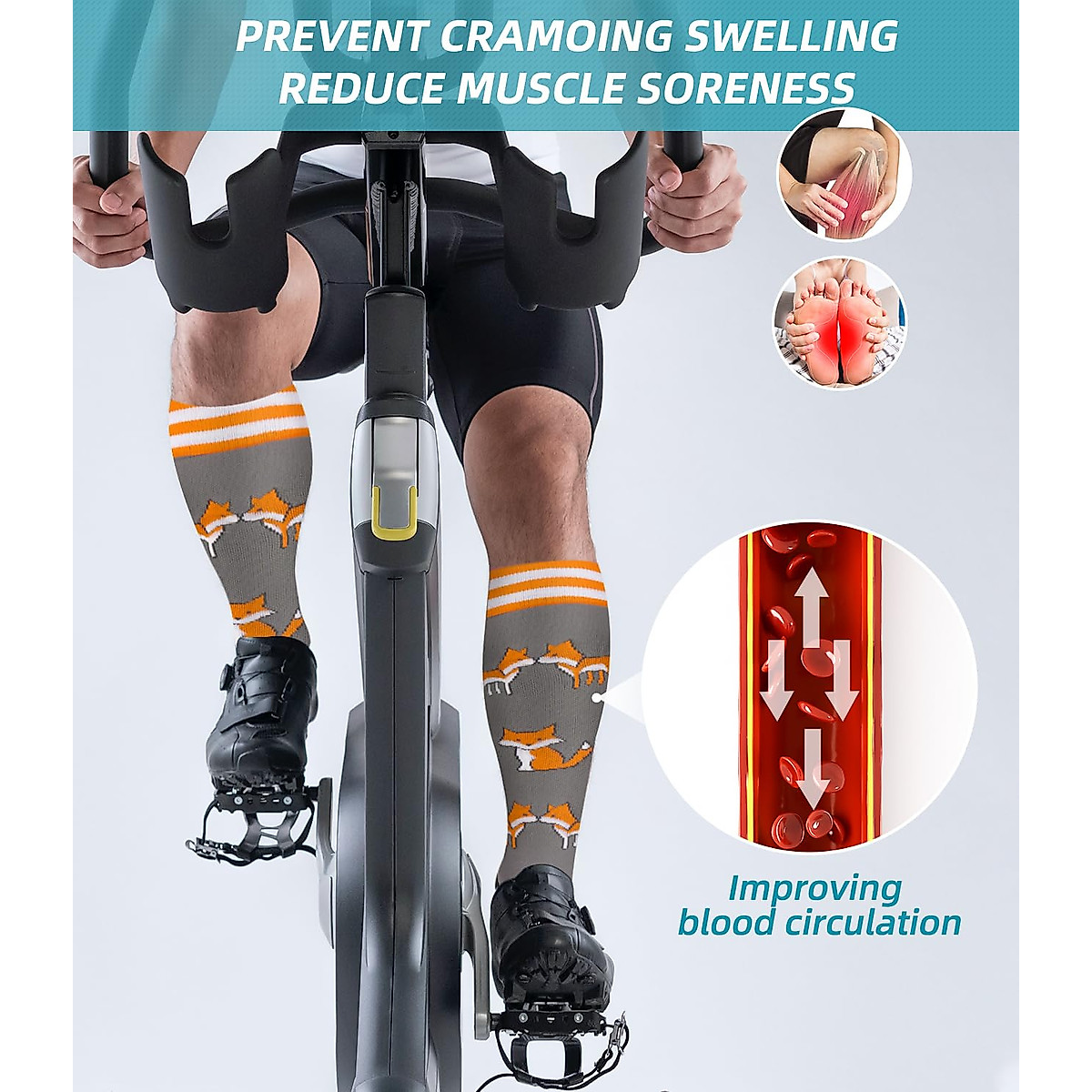 FuelMeFoot Compression Socks For Women Men Circulation - Graduated Support Knee High Socks For Nurses, Travel, Athletic