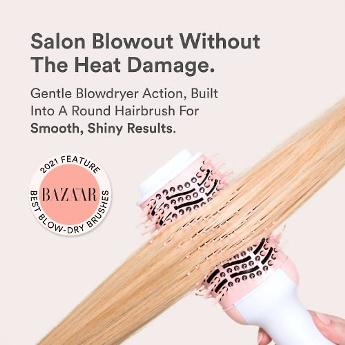 INH Insert Name Here Blowout Brush | Round Straightening Brush, Fast Drying Blow Dryer Brush with 3 Temperature Settings, Ceramic Titanium Professional Blowout Hot Tool