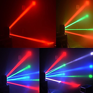 Seven Stars Moving Head DJ Light, 8 Beams Spider LED Stage Light, Master-Slave/DMX/Sound/Auto Control Modes, RGBW 4 in 1 Spotlighting for Wedding, Karaoke, Disco, Light Show and Events(1 Packs)