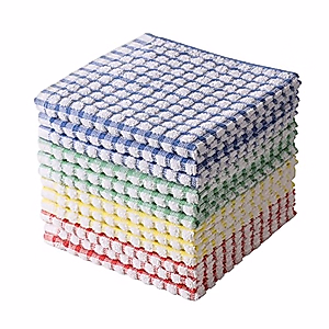 clwellge Kitchen Dish Cloths 12pcs, Bulk Cotton Absorbent Dish Wash Cloths, Perfect for Household and Commercial Uses