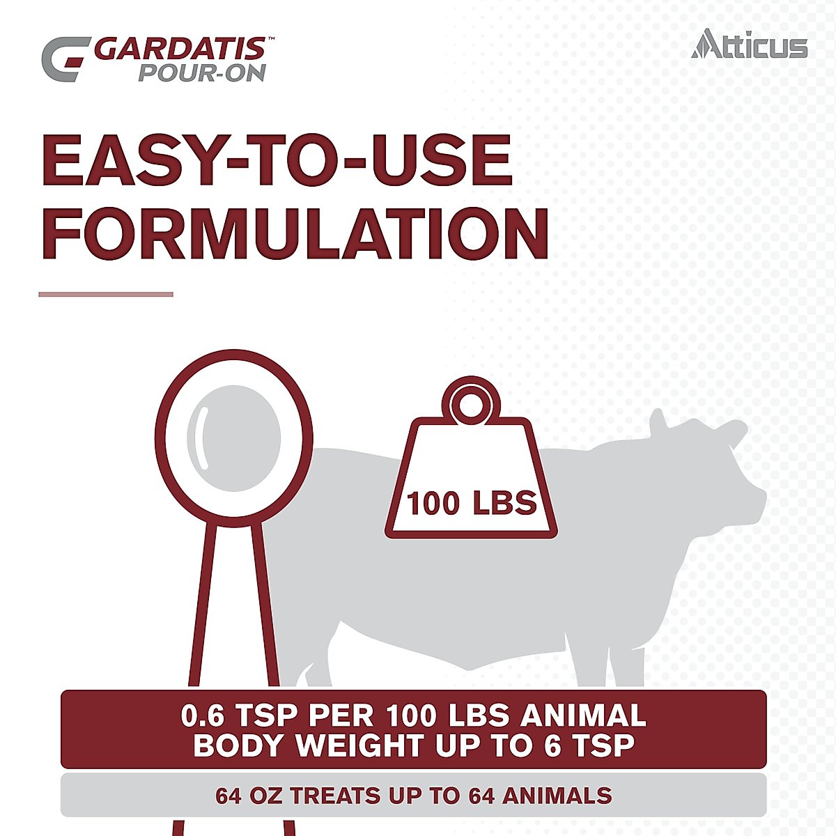 Gardatis Pour-On Insecticide with IGR (1/2 Gal) by Atticus - Control Lice, Flies, and Ticks on Cattle and Horses - Compare to Clean-Up II - Permethrin 5.0% and Diflubenzuron 3.0%