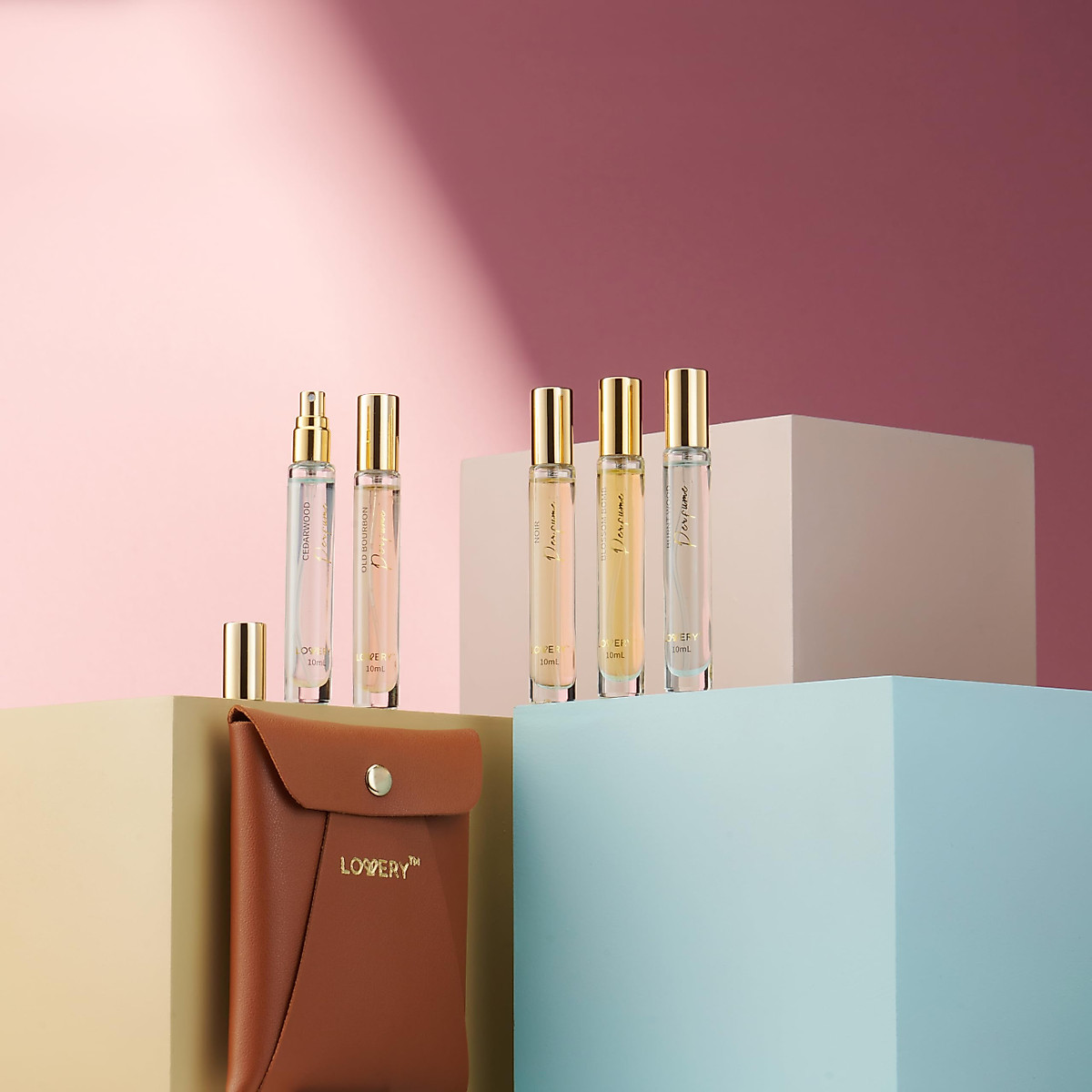 Unisex Mini Perfumes for Women Perfume Gift Set, Fragrance for Men Cologne - 5 Assorted Woody Floral Women's Fragrances & Men's Fragrances Perfume Set, 10ml Large Bottle Samples Eau de Toilette Parfum