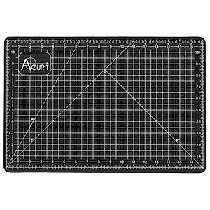 Acurit Self-Healing Cutting Mats - Self-Healing Craft Mats for Cutting, Measurements, Studios, Design, & More! - [Black - 18x24"]