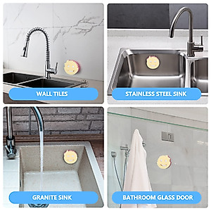 Sponge Holder, Sink Caddy for Scrub Sponges with Suction Cup Installation, Kitchen/Bathroom Sink Sponge Storage, Self Draining, Dishwasher Safe for Holding Smiley Sponges (Sponges Not Included),1pcs