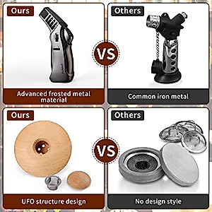 FUMAT Cocktail Smoker Kit with Torch,Smoked Old Fashioned Bourbon Whiskey Smoker Kit+PU Box,6 Flavors Wood Chips,Drink Smoker Infuser Kit, Brithday Whiskey Gifts for Men Dad