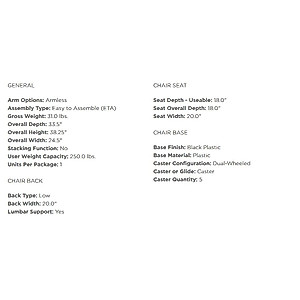 HON ValuTask Low Back Task Chair - Mesh Computer Chair for Office Desk, Black (HVL210)