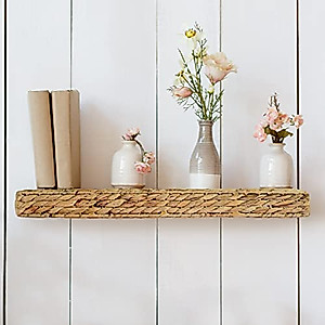 Creative Co-Op Handwoven Water Hyacinth Floating Wall Shelf
