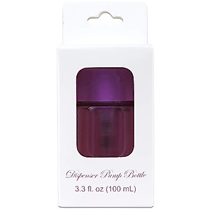 3oz Push Down Pump Dispenser Flip Top Cap Refillable Empty Bottle - Color: Purple - Lockable Travel Cosmetic Packaging Empty Bottle for Nail Polish Manicure