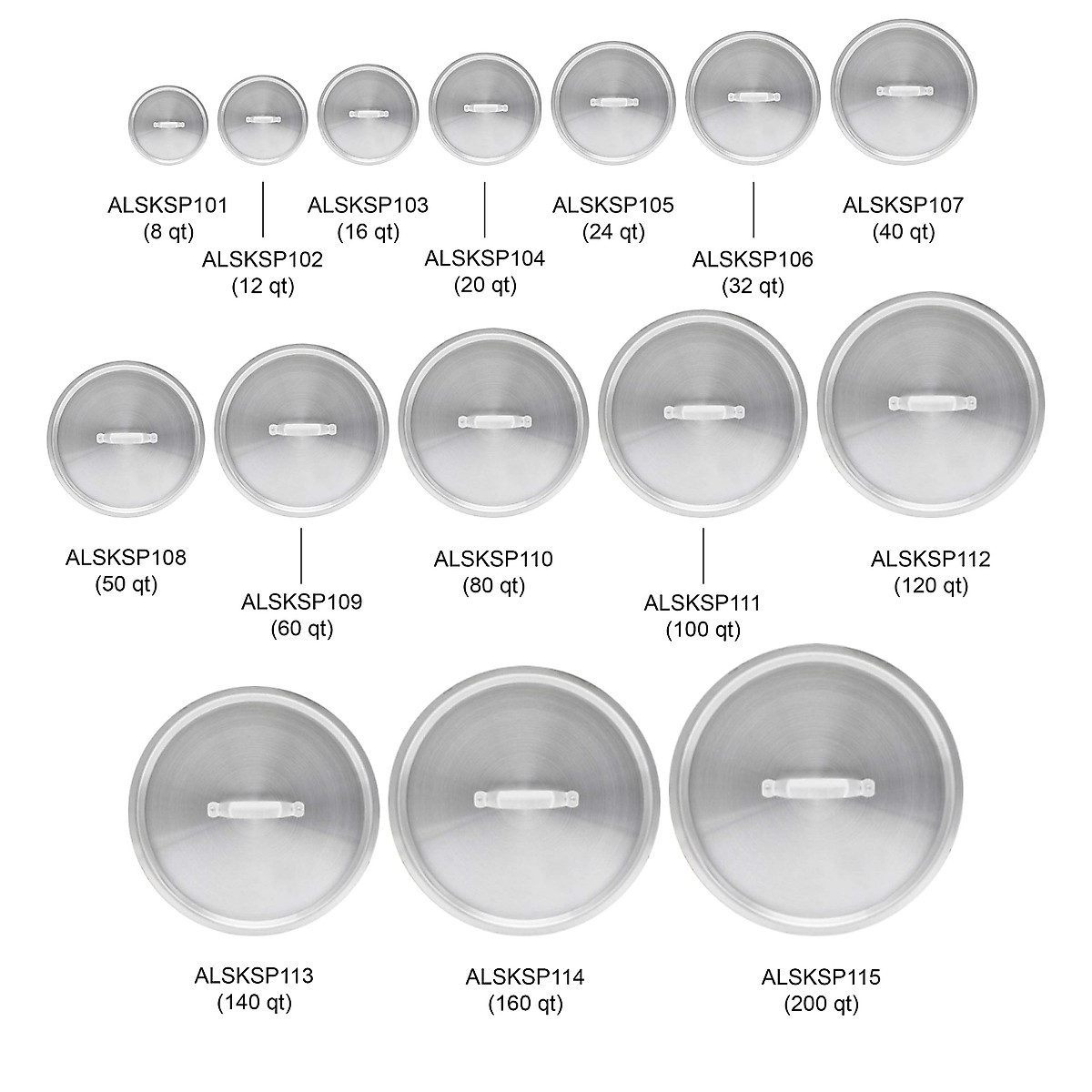 Restaurant Essentials 160 quart Aluminum stock pot lid, comes in each