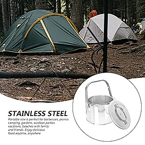 Cabilock Portable Camping Stove Outdoor Wood Burning Firepit Round Charcoal Fire Pit Stainless Steel Outdoor Firepit Firebowl for Patio Backyard Garden Stainless Steel Cookware