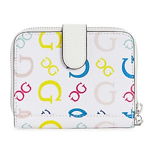 Guess Women's G Logo Print Small Wallet - White Multi