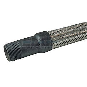 INDUSTRIAL GRADE HEAVY DUTY FLEXIBLE METAL HOSE CONNECTOR (MADE IN USA) 1" MALE NPT ENDS x 48 inch TOTAL LENGTH STAINLESS STEEL BRAIDED FLEX