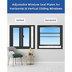 KGDJS Portable AC Window Kit, Universal Portable Air Conditioner Window Kit with AC Seal Panel, Adjustable Sliding AC Window Vent Kit for Vertical/Horizontal Window, Fit for 5.0" Exhaust Hose