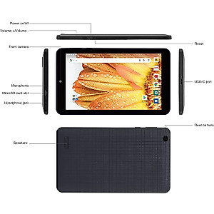 Venturer 7 Inch Voyager 16GB Storage 2GB RAM Bluetooth WiFi Dual Cameras Android 10 Tablet (Renewed)