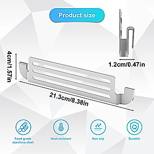 2pcs Spatula Holder for Blackstone Griddle, Stainless Steel Griddle Spatula Holder Clip on Edge Silver BBQ Spatula Rack Compatible with Camp Chef Royal Gourmet and Other Griddles