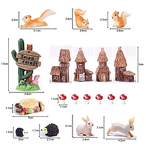 OrgMemory 42pcs Animal Trees, Ho Scale Bushes with Animals Figures, Plastic Trees for Projects 1.5-6 inch(4-16 cm), Model Train Scenery