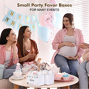 Moretoes 48 Pack White Treat Boxes Gable Boxes Party Favor Boxes Paper Gift Boxes for Birthday Party Shower 6 x 3.5 x 3.5 Inches