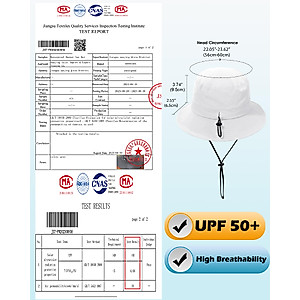 Waterproof Bucket Hat for Women Men Rain Hat UPF 50+ Wide Brim Boonie Sun Hat Foldable Summer Floppy Beach Fishing Safari Hat White