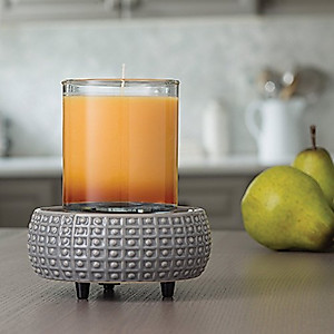 Candle Warmers Etc 2-In-1 Candle and Fragrance Warmer For Warming Scented Candles or Wax Melts and Tarts With To Freshen Room, Slate