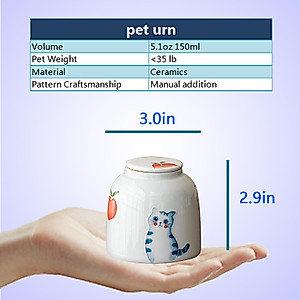Pet Urn for Cat Ashes, Ceramic Cats Urns, Pet Urn with Beautiful Patterns