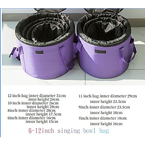 YongFei Purple Heavy Duty Sponge Padded Crystal Singing Bowl Case for 6-12 inch 8-14inch Sound Bowls… (6-12inch 2pc bag)