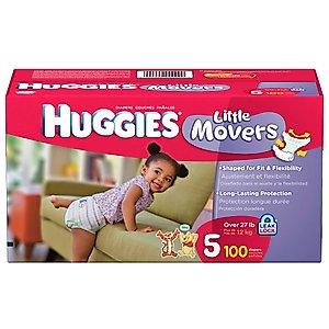 Huggies Little Movers, Size 5, 100 Count (Packaging May Vary)