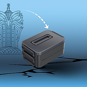 Brehvoe 2 Layer Storage Box With Lid, Opaque Storage Organizer with Handle Portable Tool Box with Latch Stackable for Tool/Art & Crafts Case/Gadgets Supplies, Durable ABS