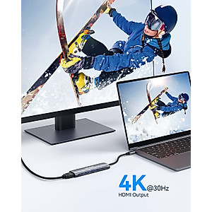 USB C Hub, ABLEWE USB C to HDMI Multiport Adapter, Thunderbolt 3 to HDMI Hub with 4K HDMI, 3*USB 3.0 and 100W PD Charging Adapter for MacBook Pro/Air 2020, iPad Pro/Chromebook/Pixelbook/XPS/Surface