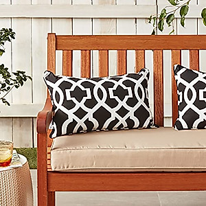 Pillow Perfect Trellis Outdoor Throw Accent Pillow Plush Fill, Weather, and Fade Resistant, 2 Count (Pack of 1), Black/White New Geo