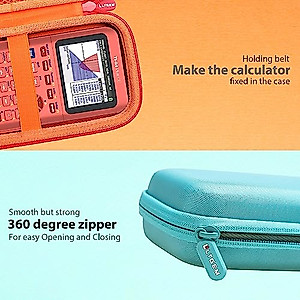 LTGEM EVA Hard Case Compatible with Texas Instruments TI-84 Plus CE/TI-84 Plus/TI-Nspire CX II CAS/TI-Nspire CX II/TI-83 Plus/TI-89 Titanium/TI-85 / TI-97 Color Graphing Calculator, Gray/Yellow