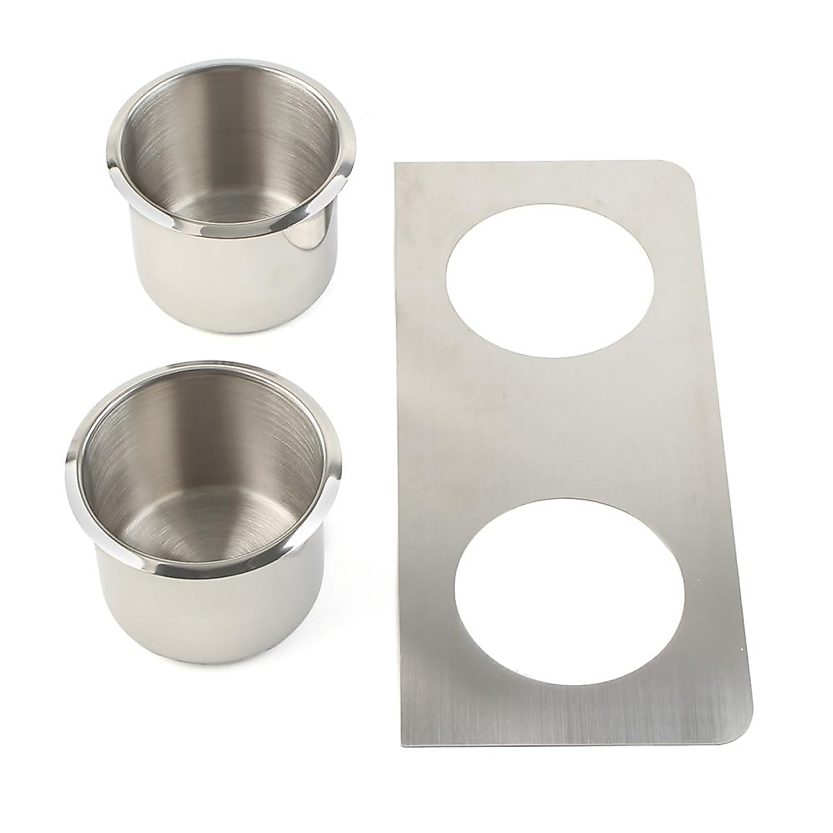 FSFY Auto 3 Pcs Stainless Steel Center Console Cup Holders&Trim, Insert Drink Holder Decoration for Chevrolet K5 Blazers For GMC C10 1967-1980