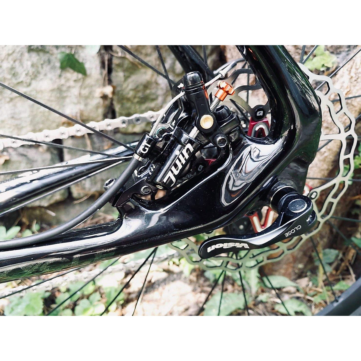 Juin Tech GT-P Cable Actuated Hydraulic Bicycle Bike Disc Brake Caliper Set Extra Powerful Hybrid Brake for Road/Mountain/Cyclocross/Gravel/E-Bike/Folding Bike etc. use(Black)