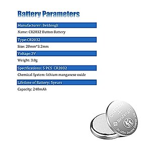 CR2032 Battery 3V Lithium Batteries Coin Button Cell 10 Count 【5-Year Warranty】