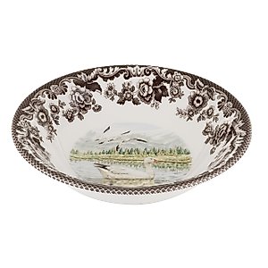 Spode Woodland Ascot Cereal Bowl, Snow Goose, 8” | Perfect for Oatmeal, Salads, and Desserts | Made in England from Fine Earthenware | Microwave and Dishwasher Safe
