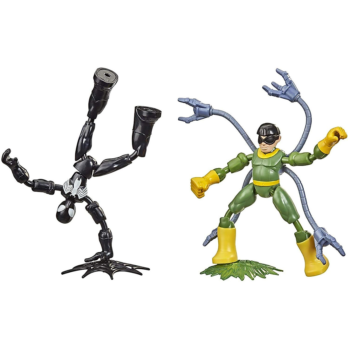 Spider-Man Marvel Bend and Flex Black Suit Vs. Doc Ock Action Figure Toys, 6-inch Flexible Figures, for Kids Ages 4 and Up
