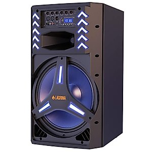 LAGRIMA LPS-500 Portable 15-Inch 2-Way 1800W PA Speaker System, DJ Karaoke Machine with Wireless Bluetooth/FM Radio/USB/SD Card Slot