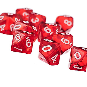 Yiotfandoll 60PCS Polyhedral Dice D10 Dice Game Dice for RPG MTG DND Dice Table Games Board Game (Color 1)