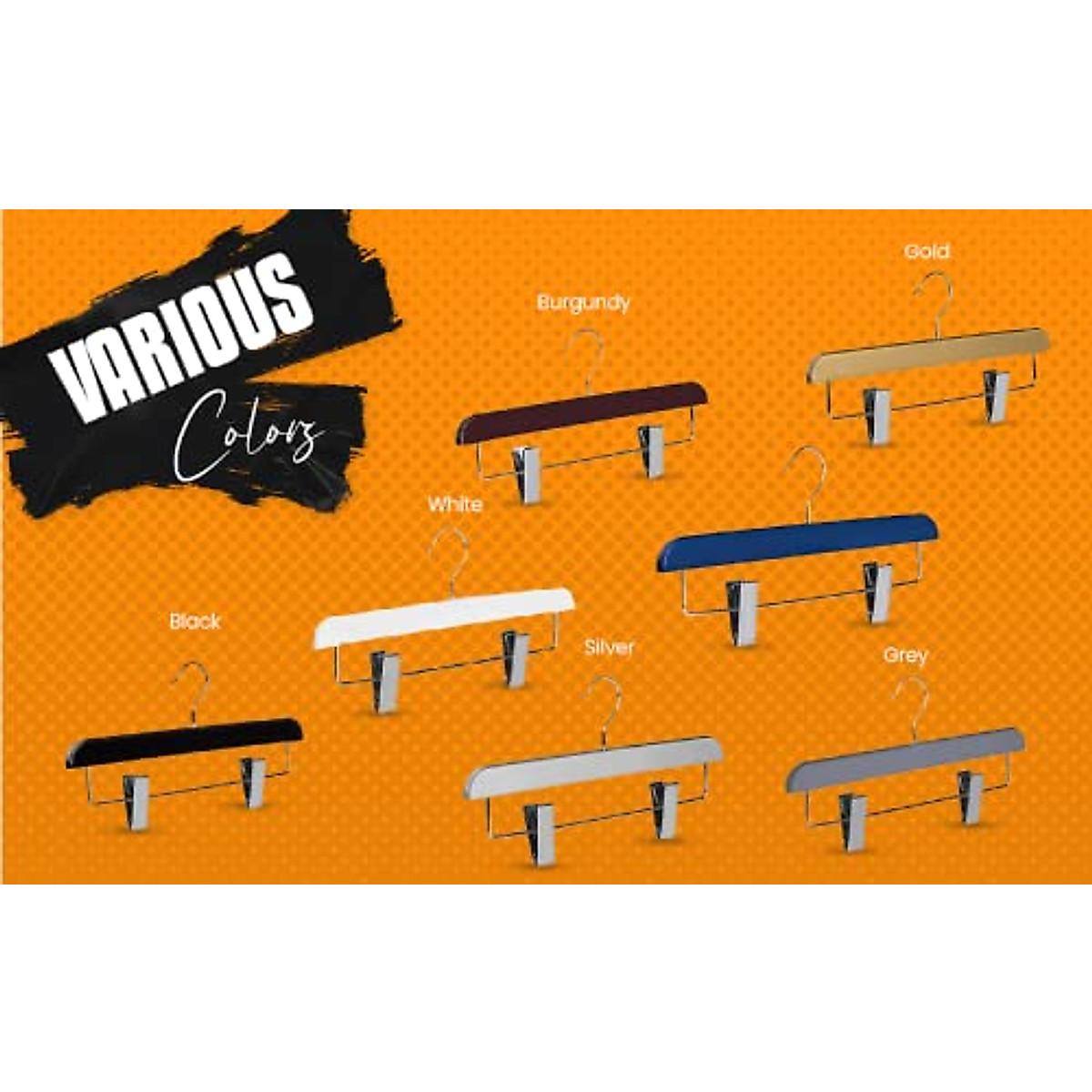 Abs Plastic Trouser Skirt Hangers, Perfect for Skirts, Pants, Slacks, Jeans, and More Set of 5 - Gold