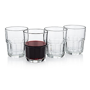 Trattoria “Vino da Tavola” Stemless Stackable Wine Tumbler 4-Piece Set (Gift Box Collection)