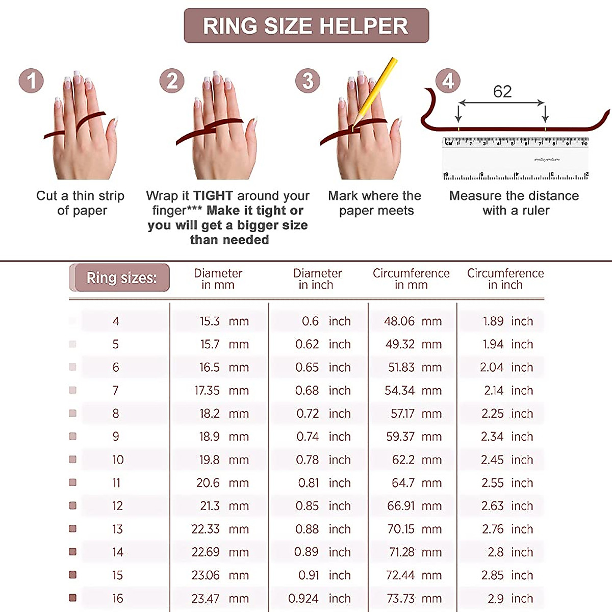 Sterling Silver i Am Enough Hug Ring Matching Engagement Promise for Women Best Friend Crystal Cubic Zirconia Cute Dainty Fidget For Anxiety Love Size 10 Rings