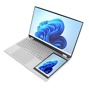 15.6 Inch Double Screen Laptop, 1920x1080 HD IPS Touch Screen 16GB Fingerprint Unlock Laptop N5105 Processor Laptop Computer with Astylus Supports Windows 10 11 System (16GB+1TB